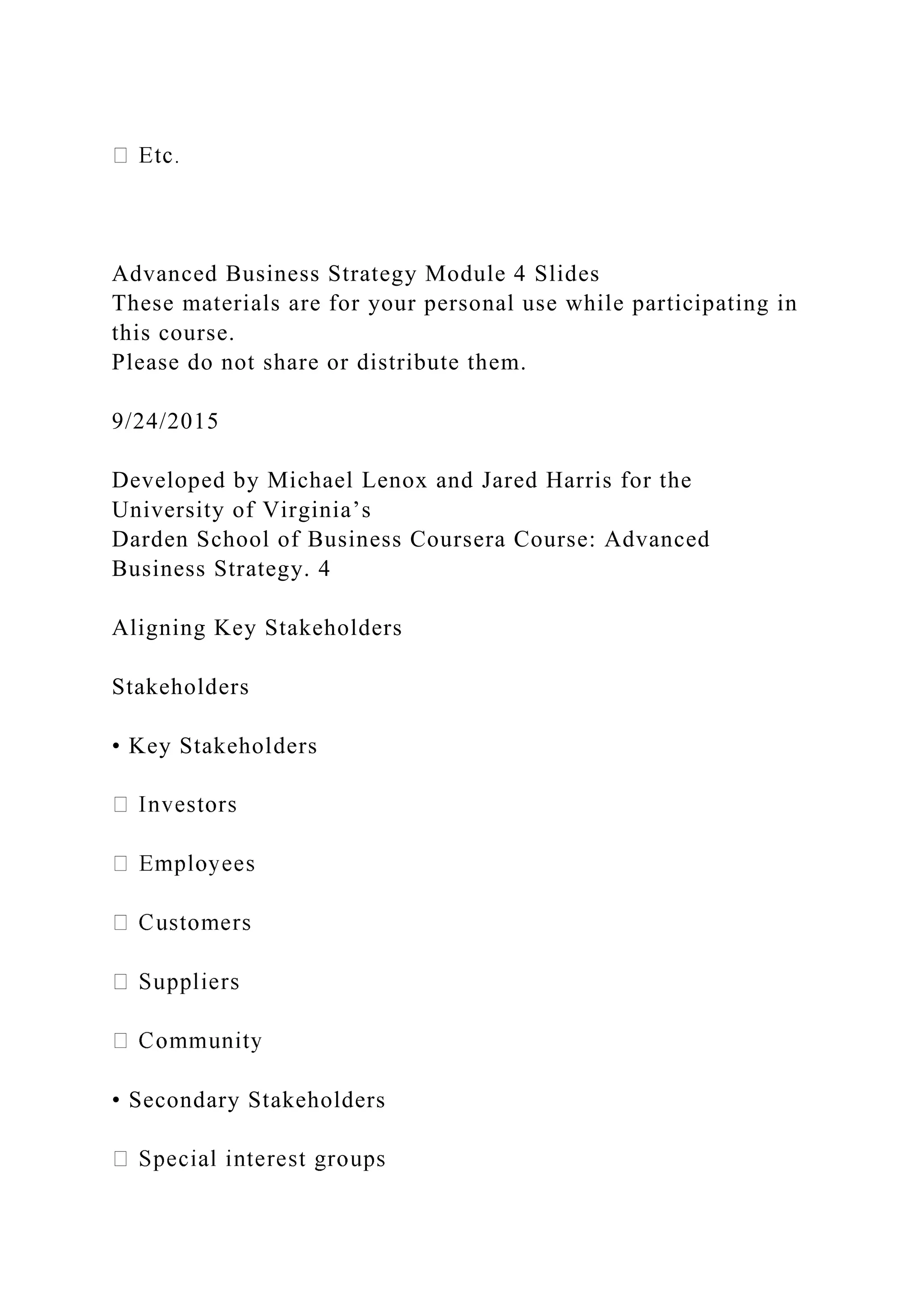 Advanced Business Strategy Module 4 SlidesThese materials ar.docx ...