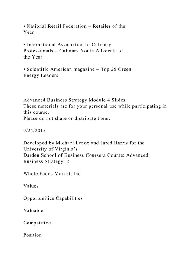 Advanced Business Strategy Module 4 SlidesThese materials ar.docx ...