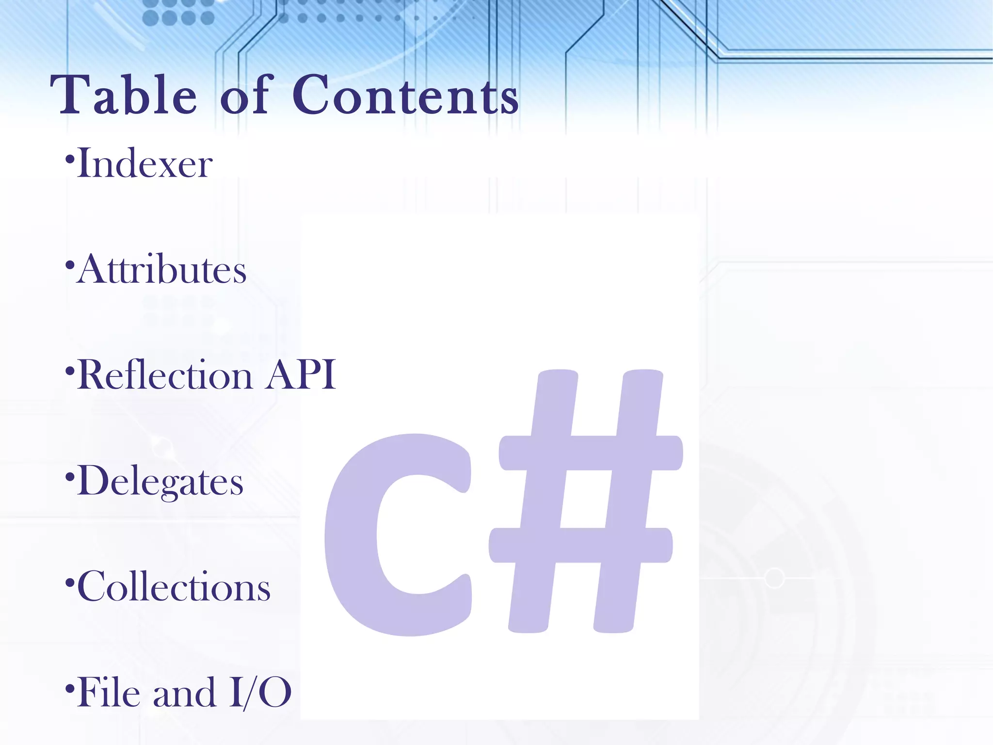 Advanced c# | PPT