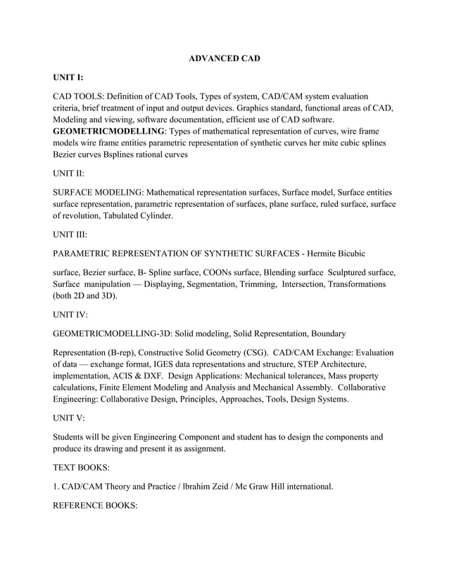 Advanced cad | PDF