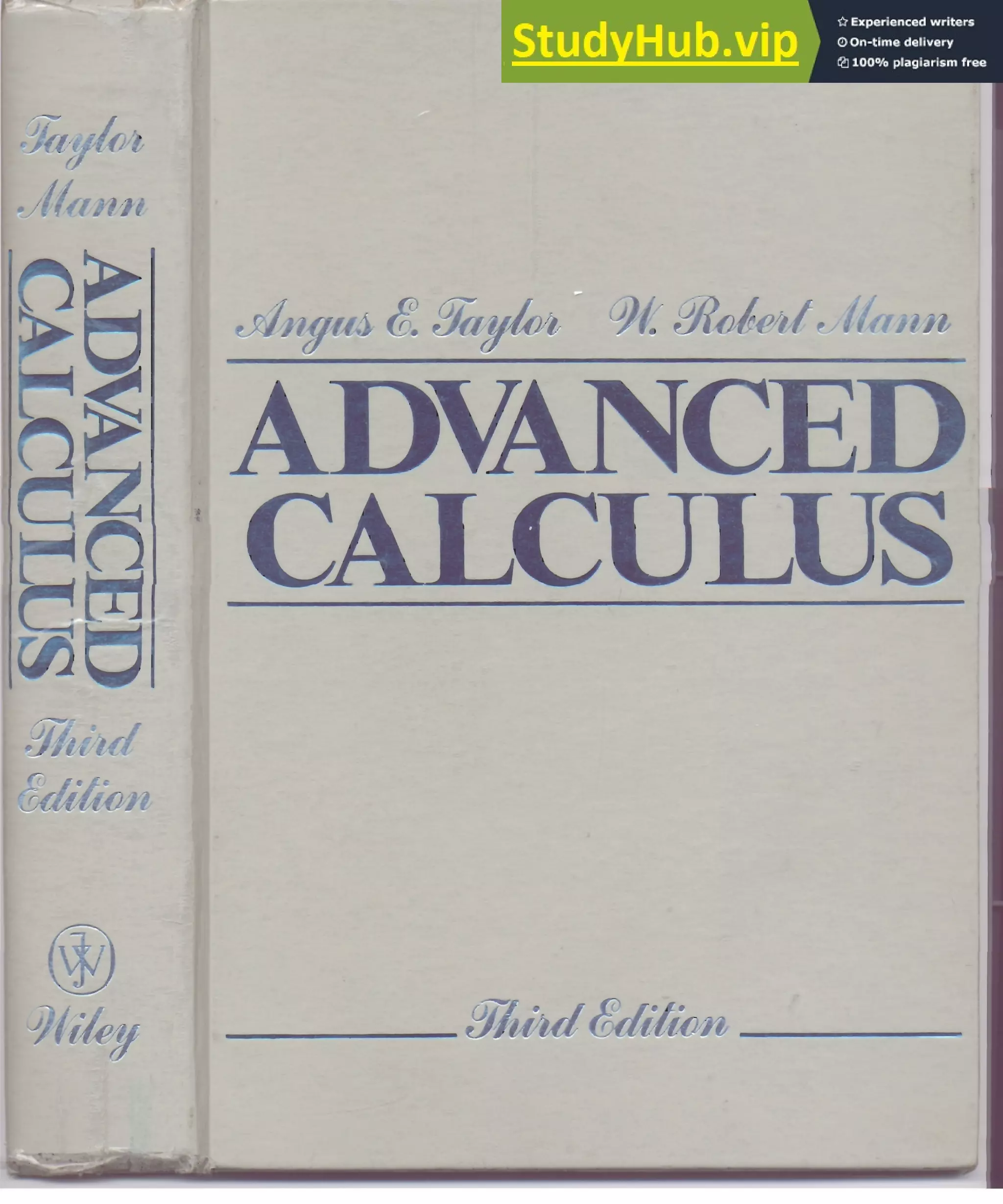 Advanced Calculus 3Rd Edition - Taylor Angus Wiley.Fayez | PDF
