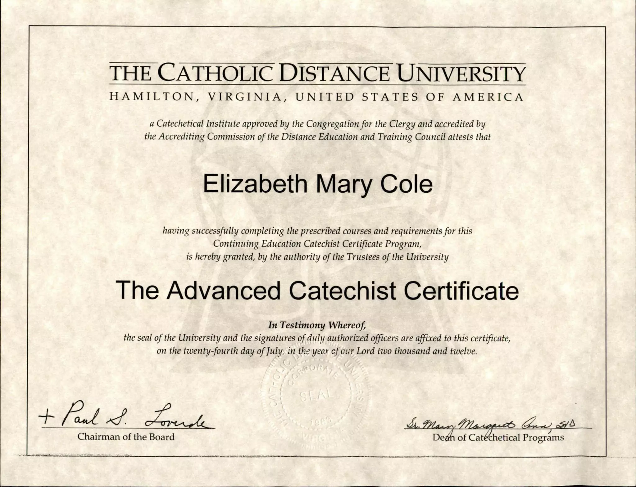 Advanced Catechist Certificate CDU | PDF