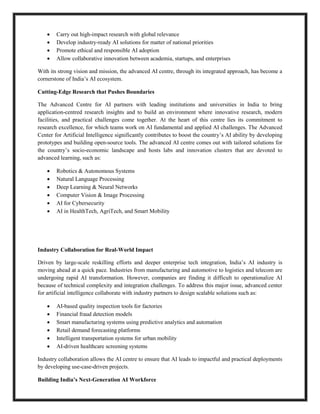 Advanced Centre for Artificial Intelligence Driving India’s AI ...