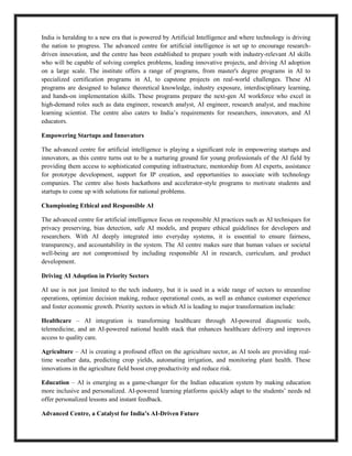 Advanced Centre for Artificial Intelligence Driving India’s AI ...