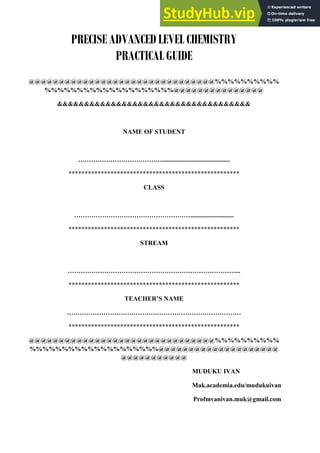 Advanced Chemistry Practical Guide | PDF