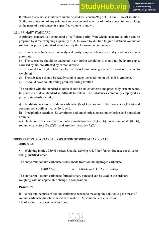 Advanced Chemistry Practical Guide | PDF