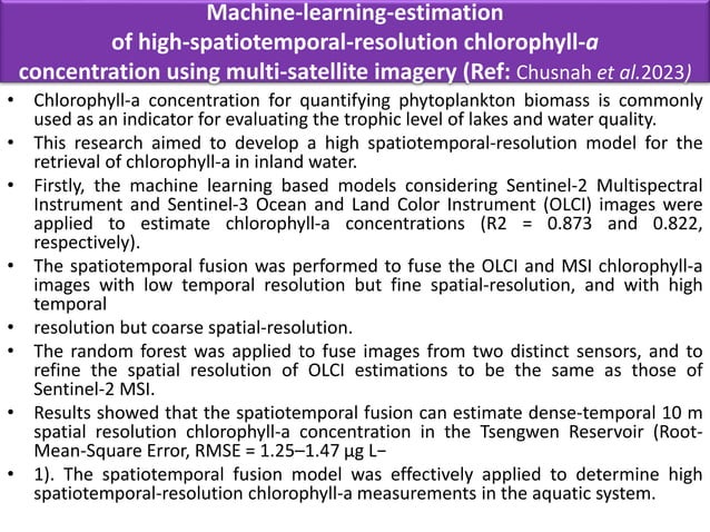 Advanced Chlorophyll estimation techniques in Aquatic Ecosystem productivity studies by B.pptx