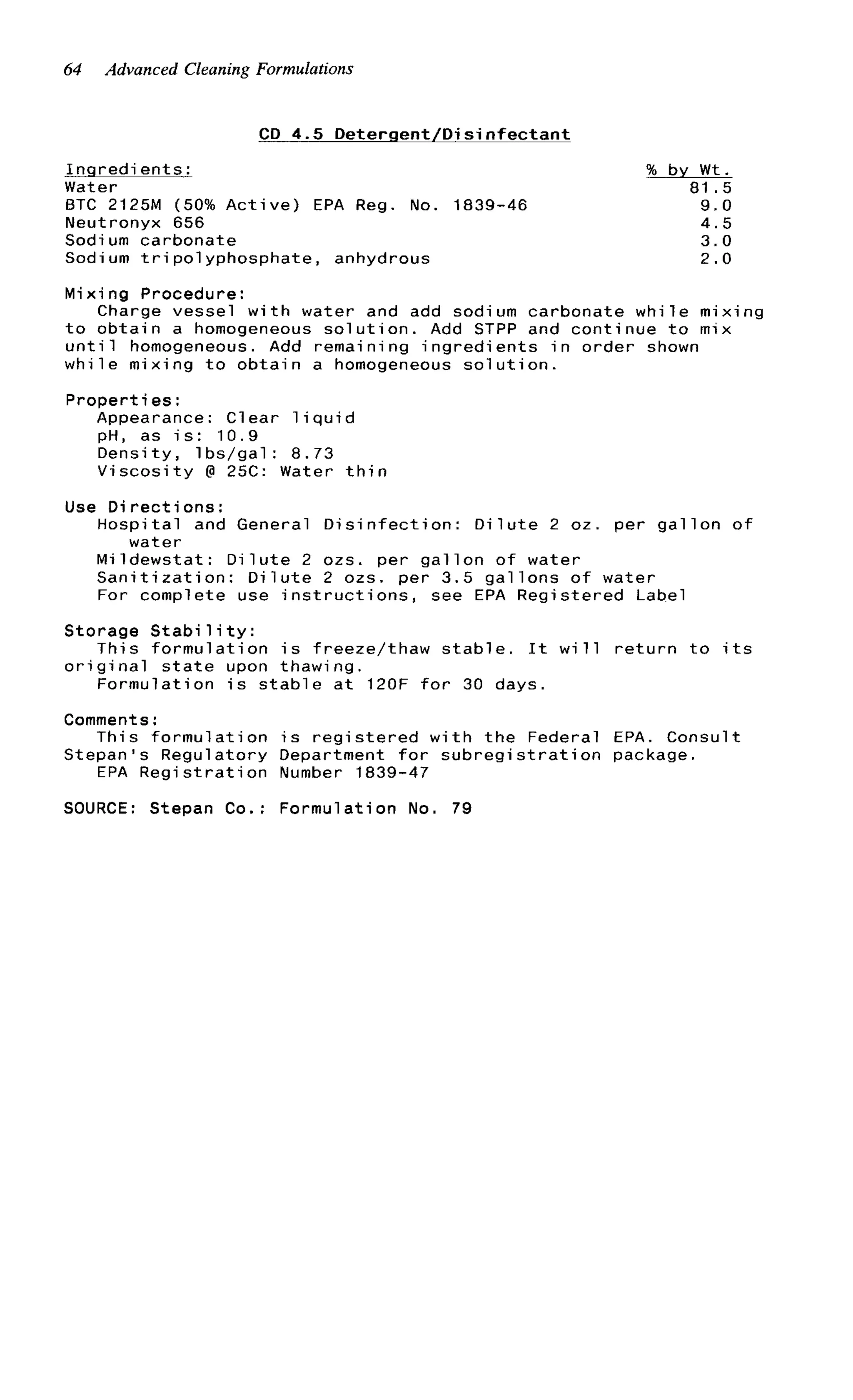 Advanced cleaning product formulations Vol. 2 | PDF