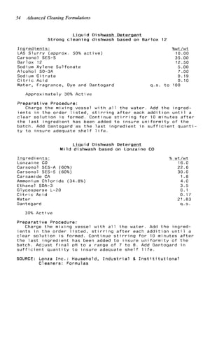 Advanced cleaning product formulations Vol. 2 | PDF