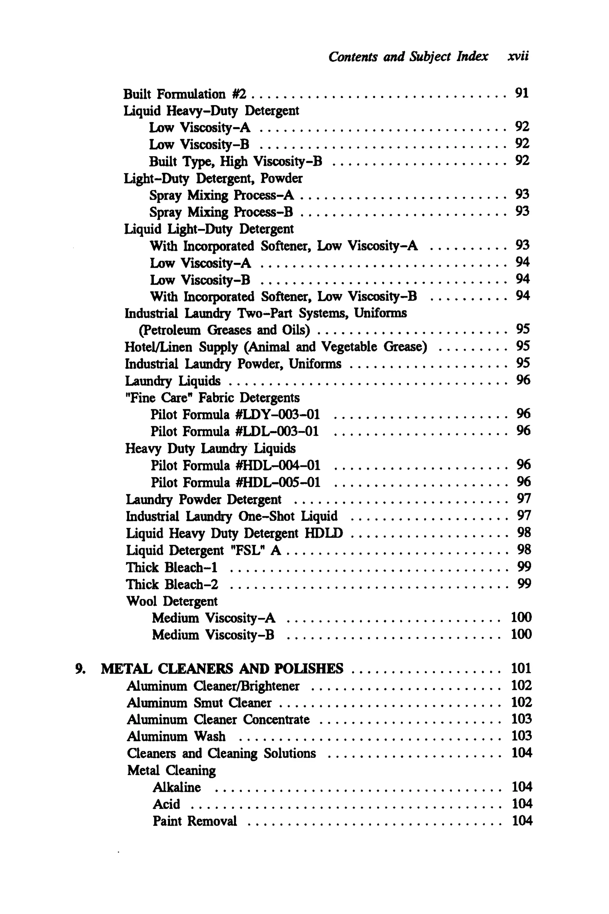 Advanced cleaning product formulations Vol. 4 | PDF