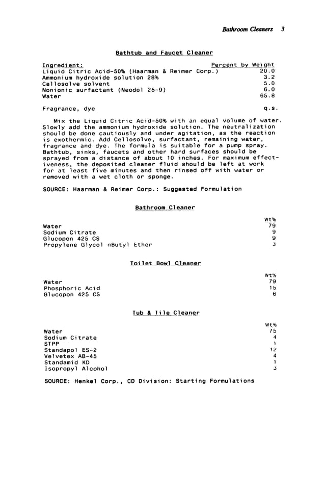 Advanced cleaning product formulations Vol. 4 | PDF