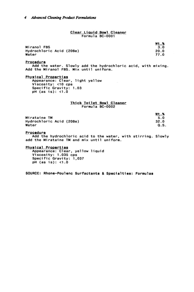 Advanced cleaning product formulations Vol. 4 | PDF