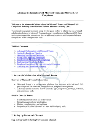 Advanced Collaboration with Microsoft Teams and Microsoft 365 ...