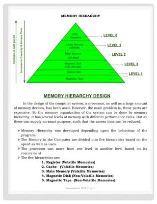 Advanced computer architechture -Memory Hierarchies and its Properties ...