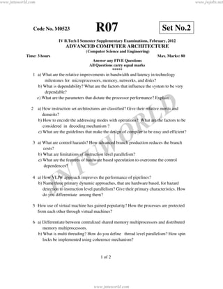 Advanced computer architecture | PDF