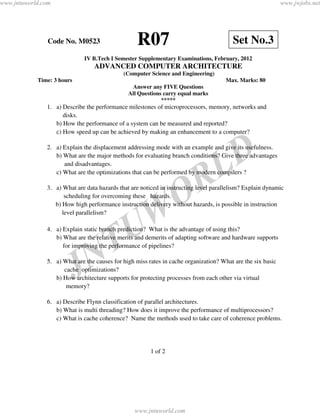Advanced computer architecture | PDF