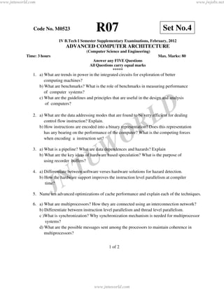 Advanced computer architecture | PDF
