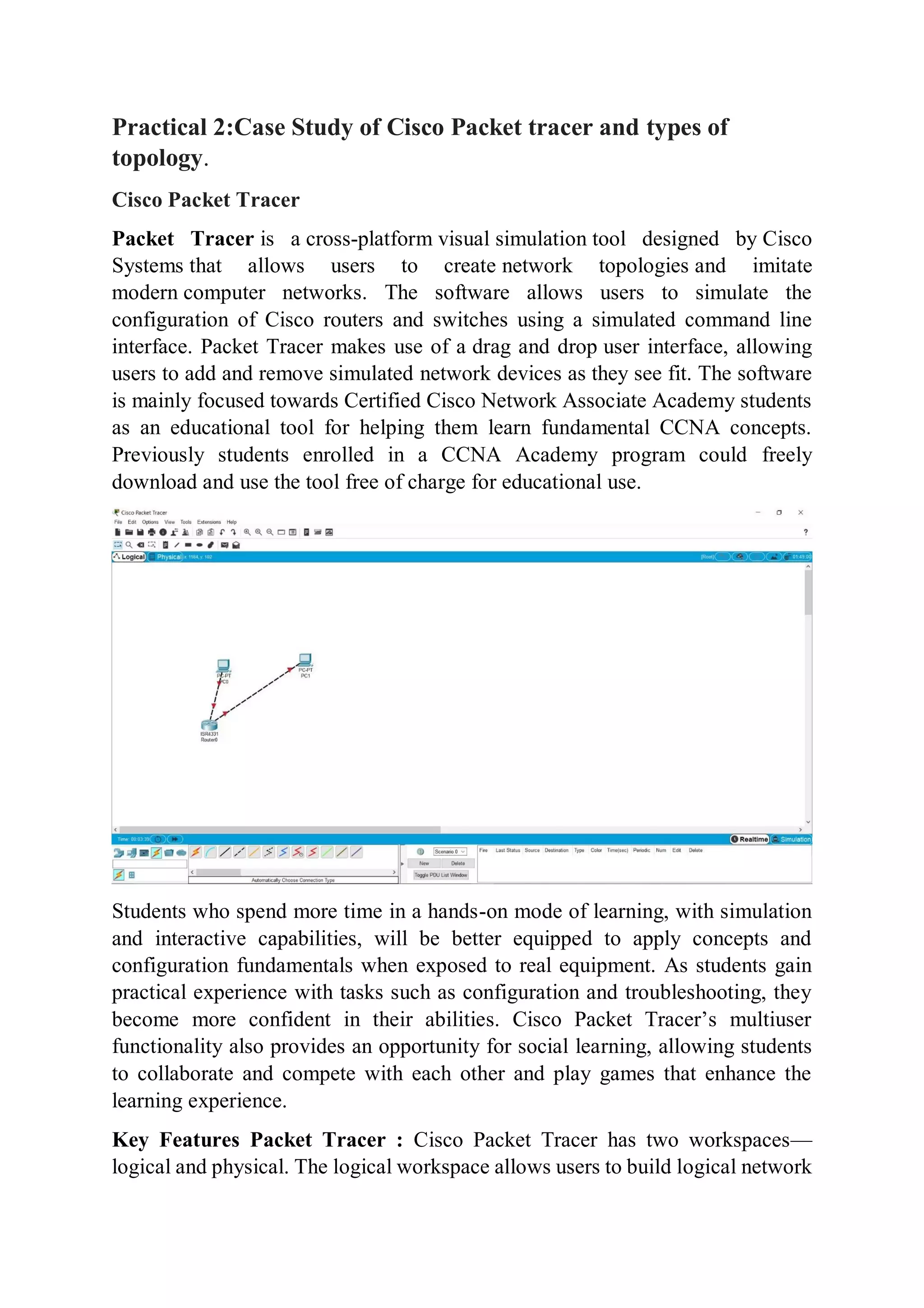 Advanced computer network lab manual (practicals in Cisco Packet tracer) | PDF