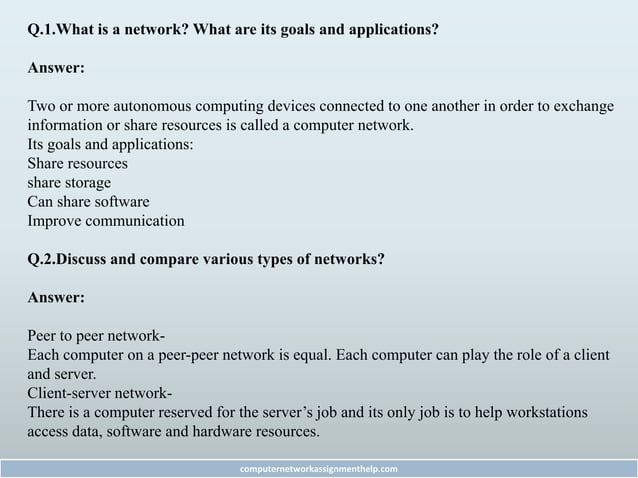 Advanced Computer Network Assignment Help | PPT