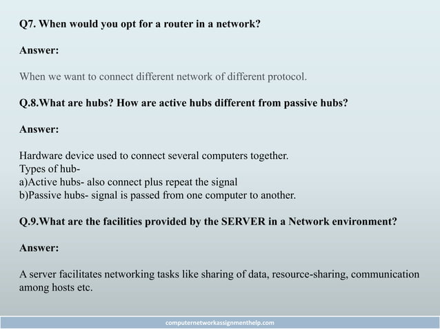 Advanced Computer Network Assignment Help Ppt Free Download