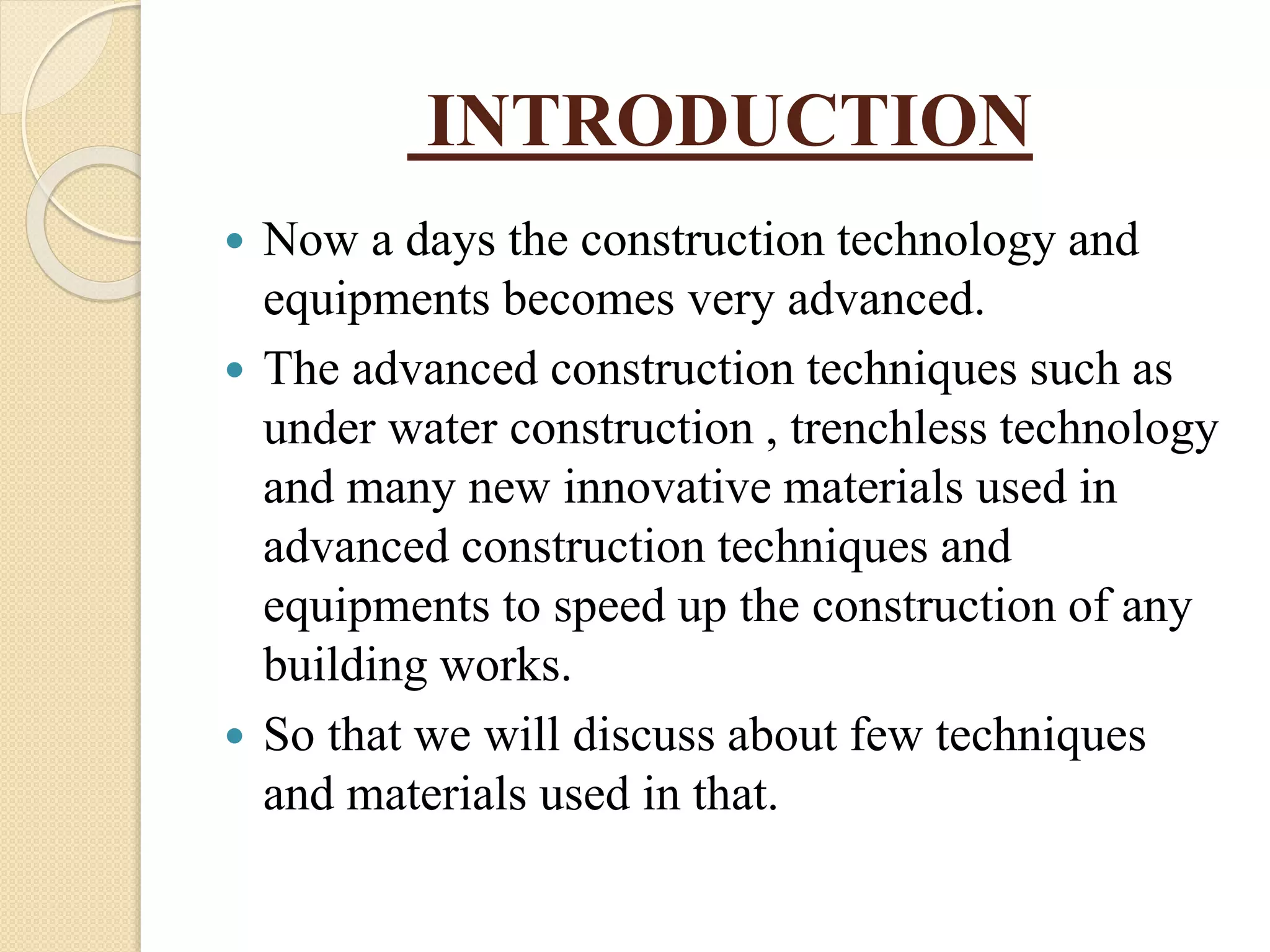 Advanced construction equipments and techniques | PPTX