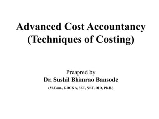 Advanced Cost Accountancy (Techniques of Costing) | PPTX | Stocks and ...