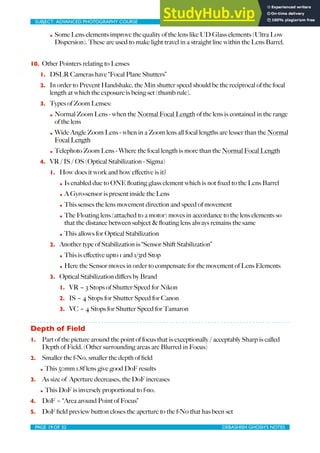 Advanced Course In Photography Basic Principles Of Photography | PDF