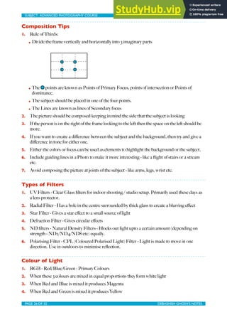 Advanced Course In Photography Basic Principles Of Photography | PDF