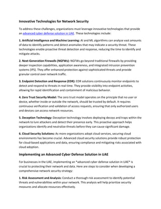 Securing Your Network with Innovative Technologies | PDF