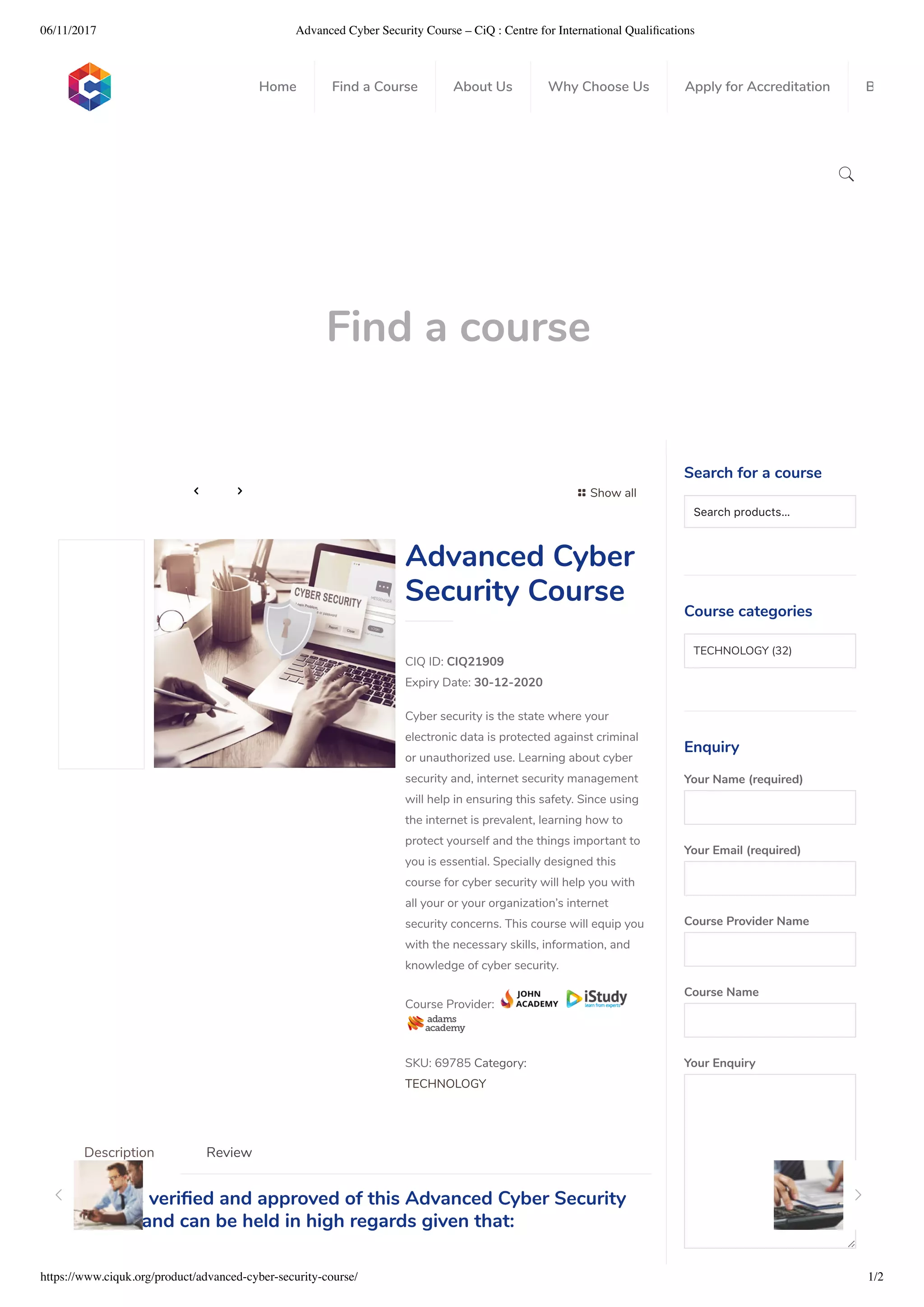 Advanced cyber security course – CIQ | PDF