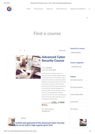 Advanced cyber security course – CIQ | PDF