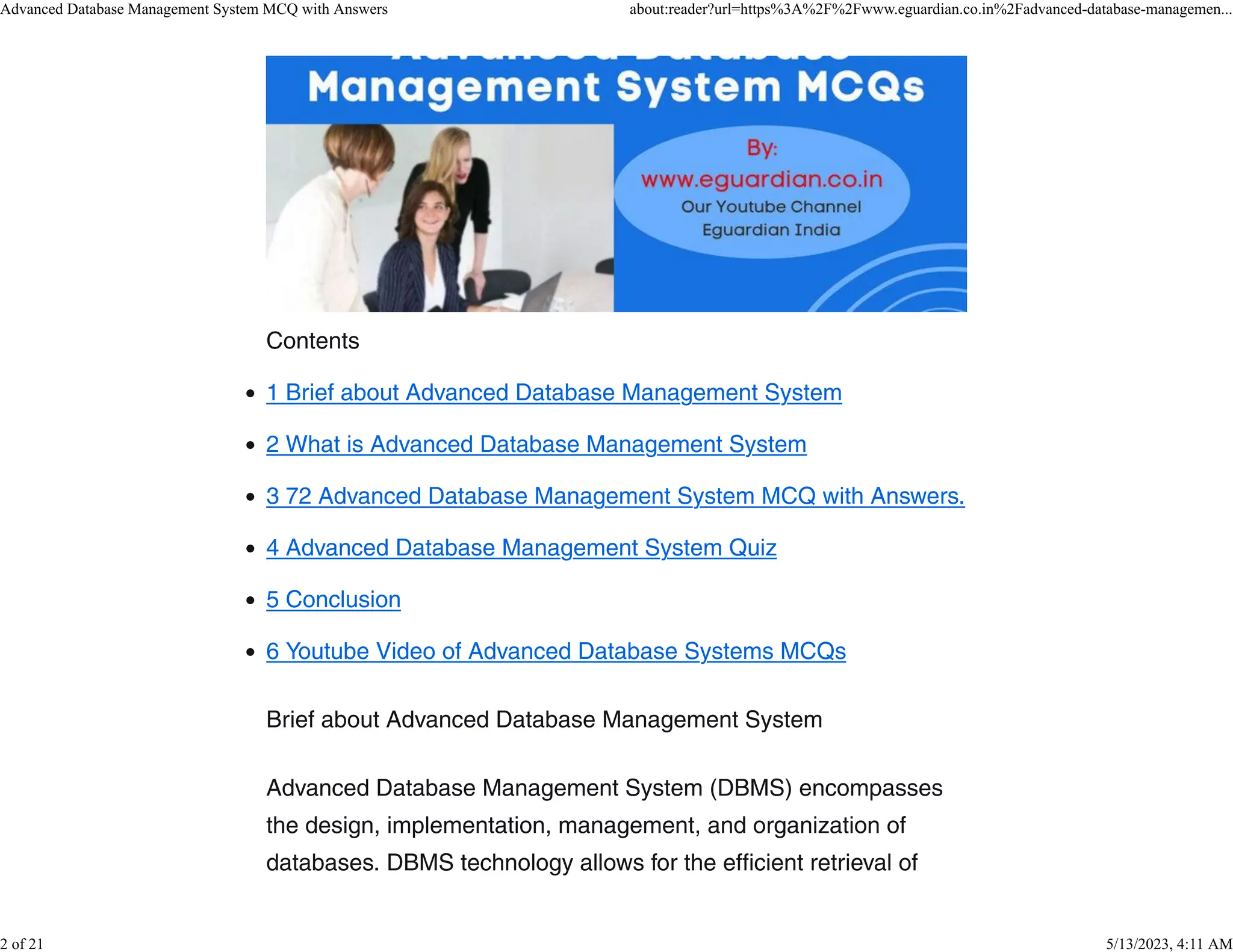 Advanced Database Management System MCQ with Answers_071802.pdf