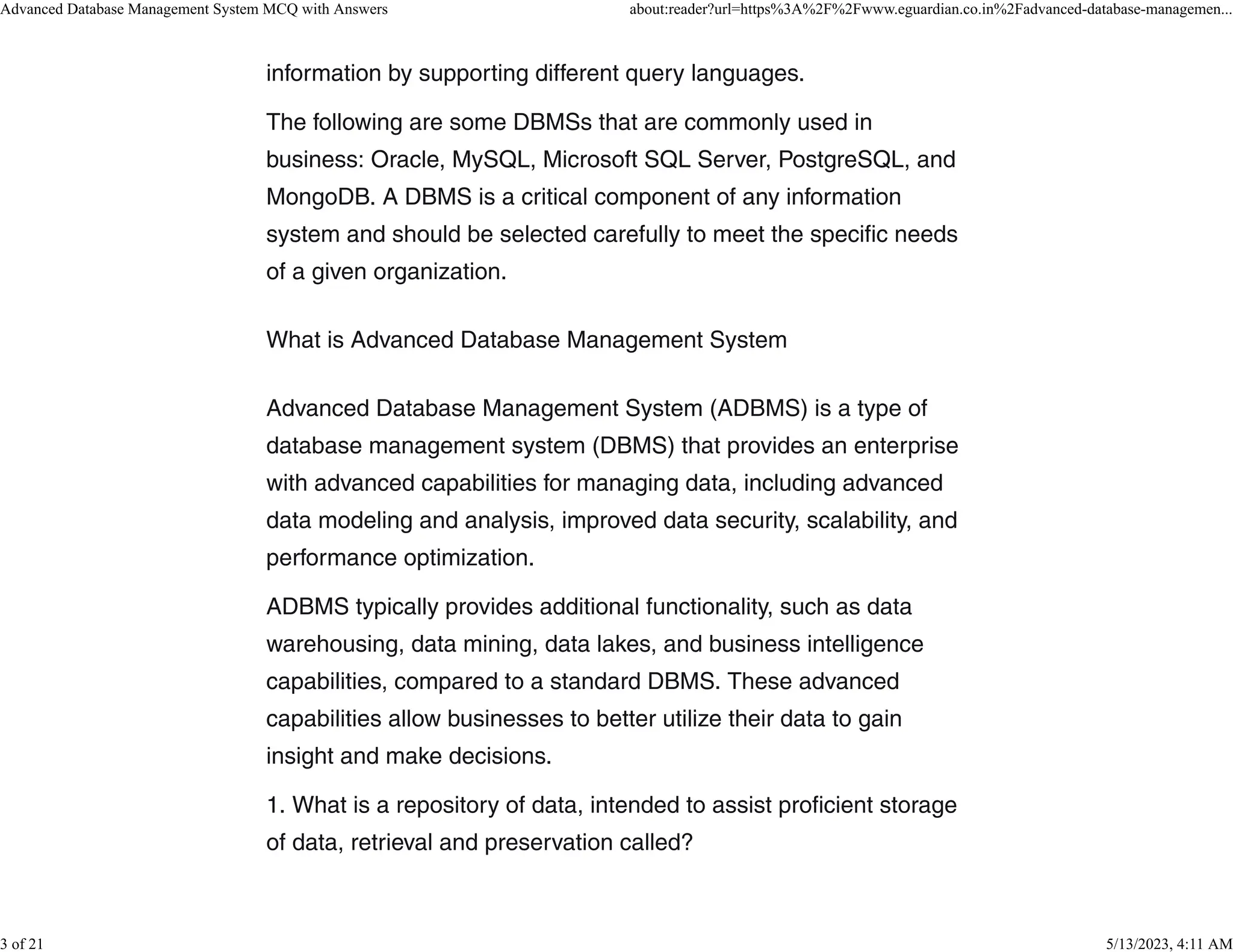 Advanced Database Management System MCQ with Answers_071802.pdf