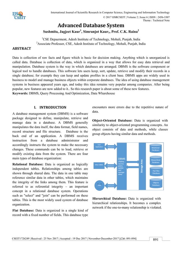 Advanced Database System Pdf