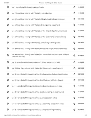 Advanced Data Mining with Weka - Edukite | PDF