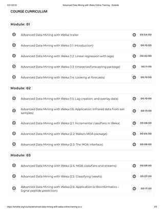 Advanced Data Mining with Weka Online Training - Edukite | PDF | Computer Software and ...