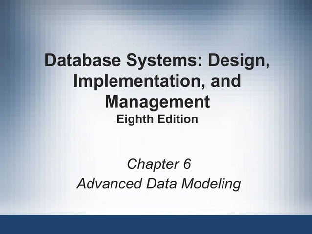 Advanced data modeling