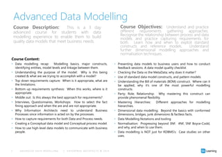 Advanced Data Modelling course 3 day synopsis | PDF | Databases | Computer Software and Applications