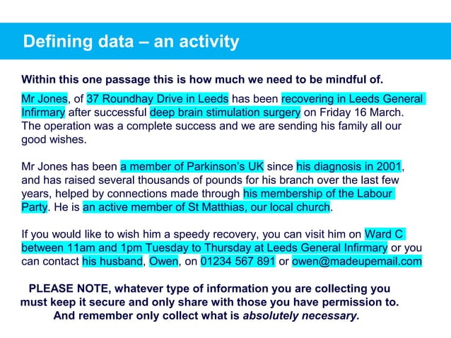 Advanced Data Protection training for volunteers | PPT