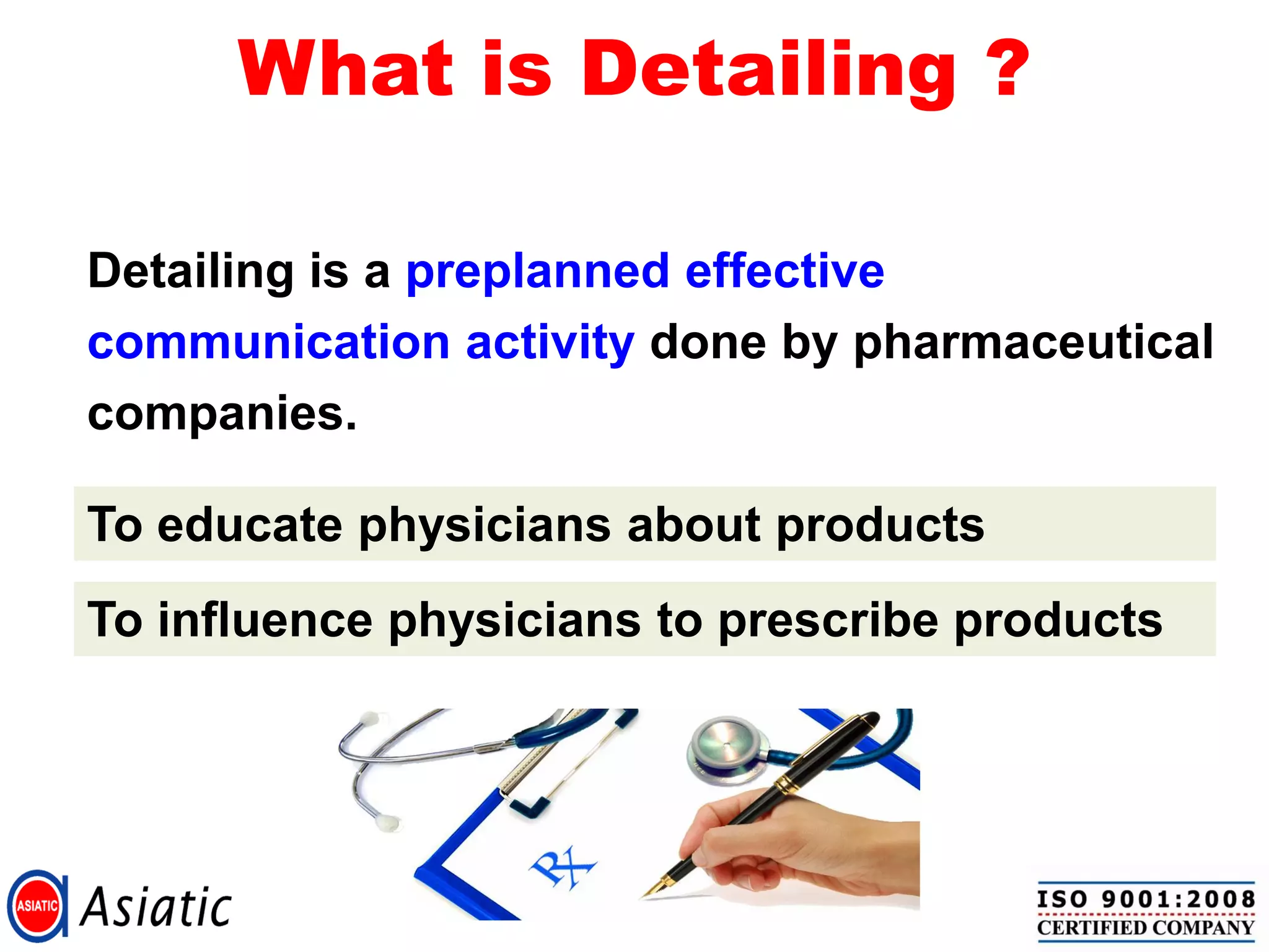 Advanced detailing skill for pharmaceutical sales and marketing ...