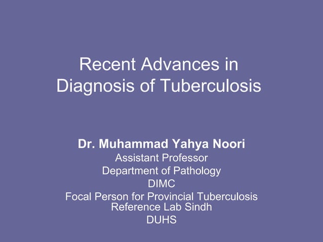 Advanced diagnostics of tuberculosis 21 3-15 | PPT