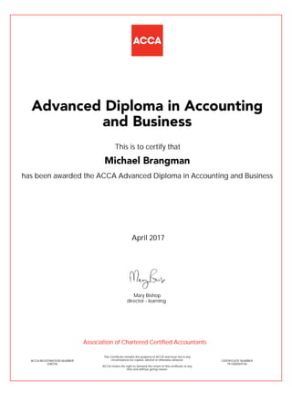 Advanced diploma | PDF
