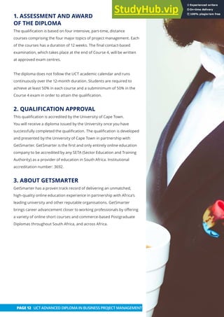 ADVANCED DIPLOMA IN BUSINESS PROJECT MANAGEMENT INFORMATION PACK | PDF