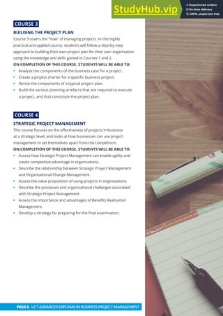 ADVANCED DIPLOMA IN BUSINESS PROJECT MANAGEMENT INFORMATION PACK | PDF