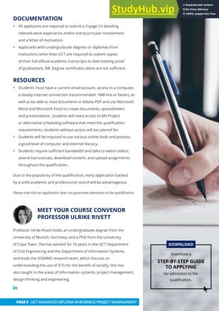 ADVANCED DIPLOMA IN BUSINESS PROJECT MANAGEMENT INFORMATION PACK | PDF