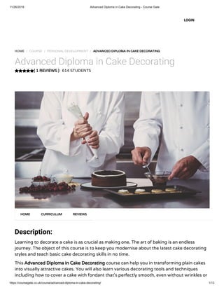 Advanced Diploma in Cake Decorating - Course Gate | PDF