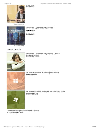 Advanced diploma in content writing - course gate | PDF | Educational ...