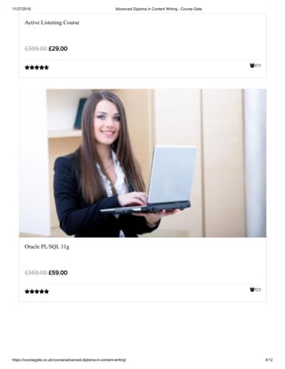 Advanced diploma in content writing - course gate | PDF | Educational ...