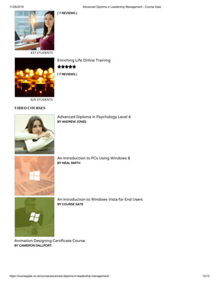 Advanced Diploma in Leadership Management - Course Gate | PDF