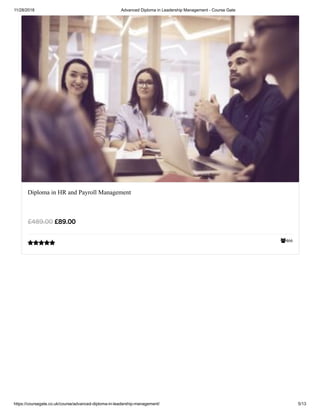 Advanced Diploma in Leadership Management - Course Gate | PDF